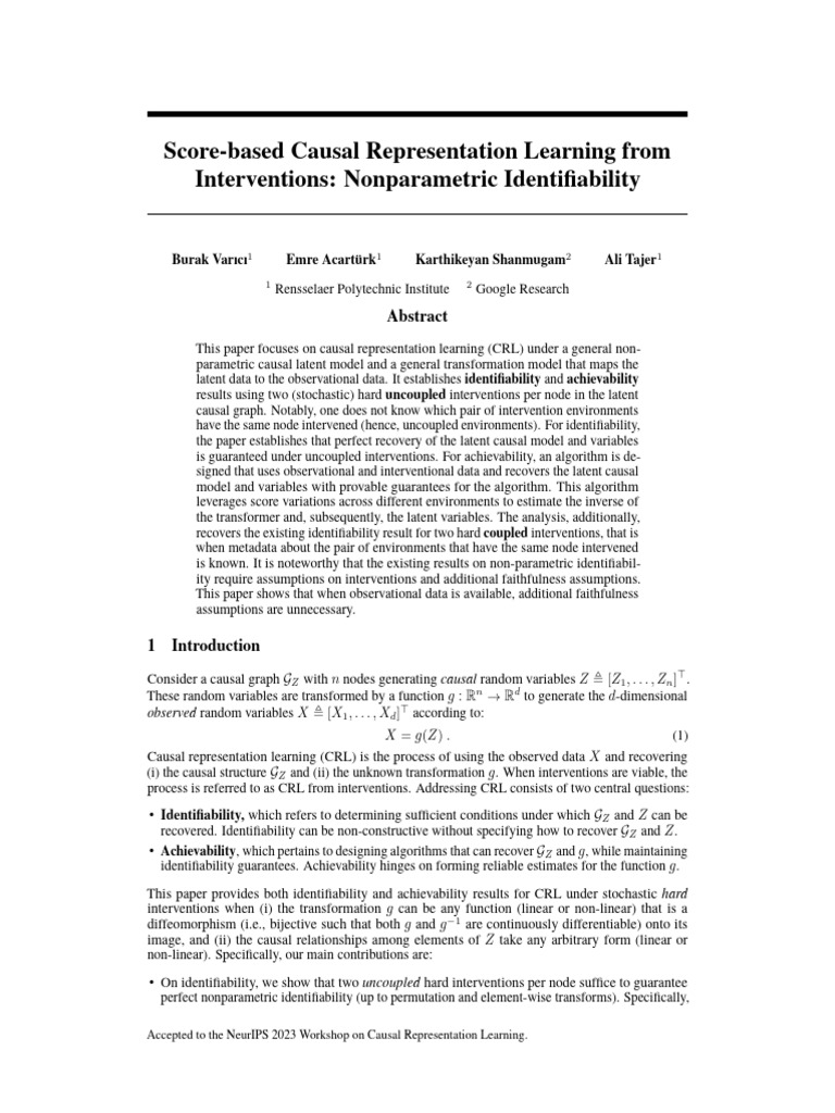 Score-Based Causal Representation Learning From Interventions | PDF