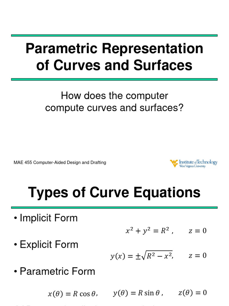 Lecture 17 Parametric Curves and Surfaces | PDF