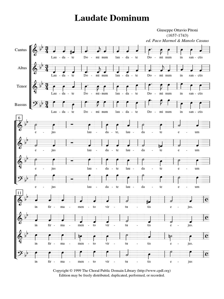 Pitoni - Laudate Dominum | PDF
