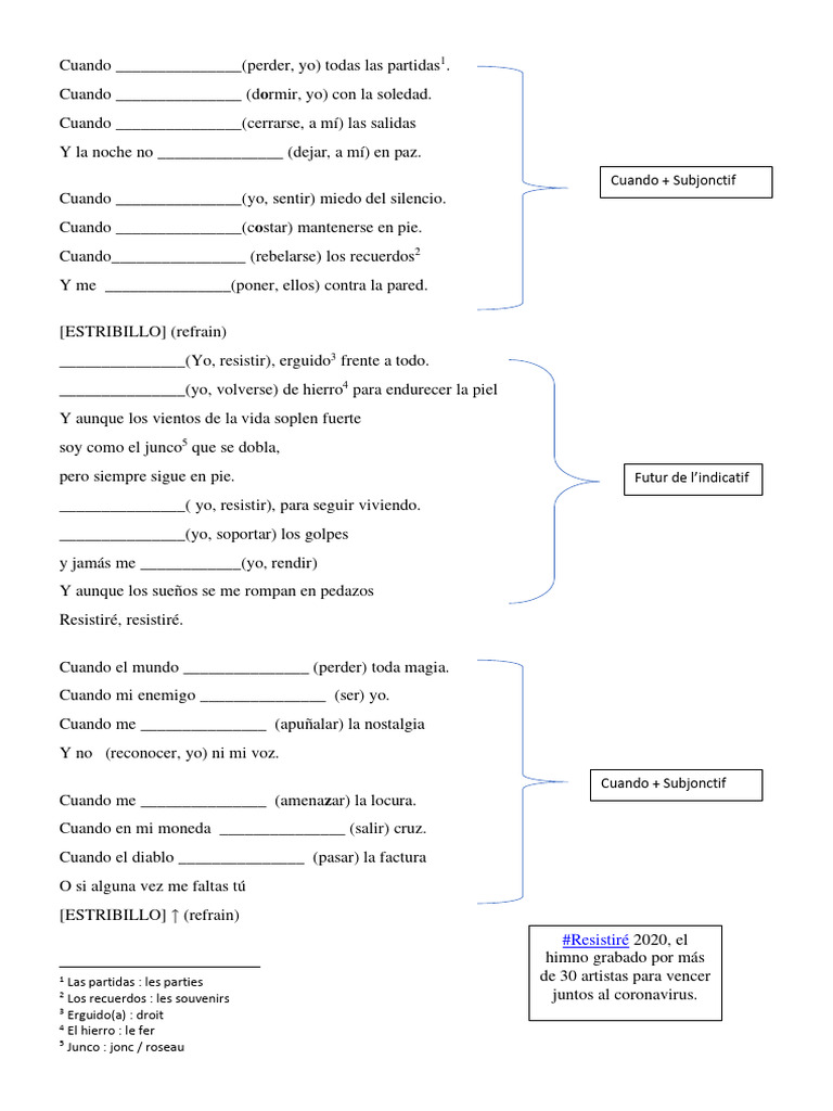 Canción Resistiré | PDF | Hogar, jardinería y bricolaje
