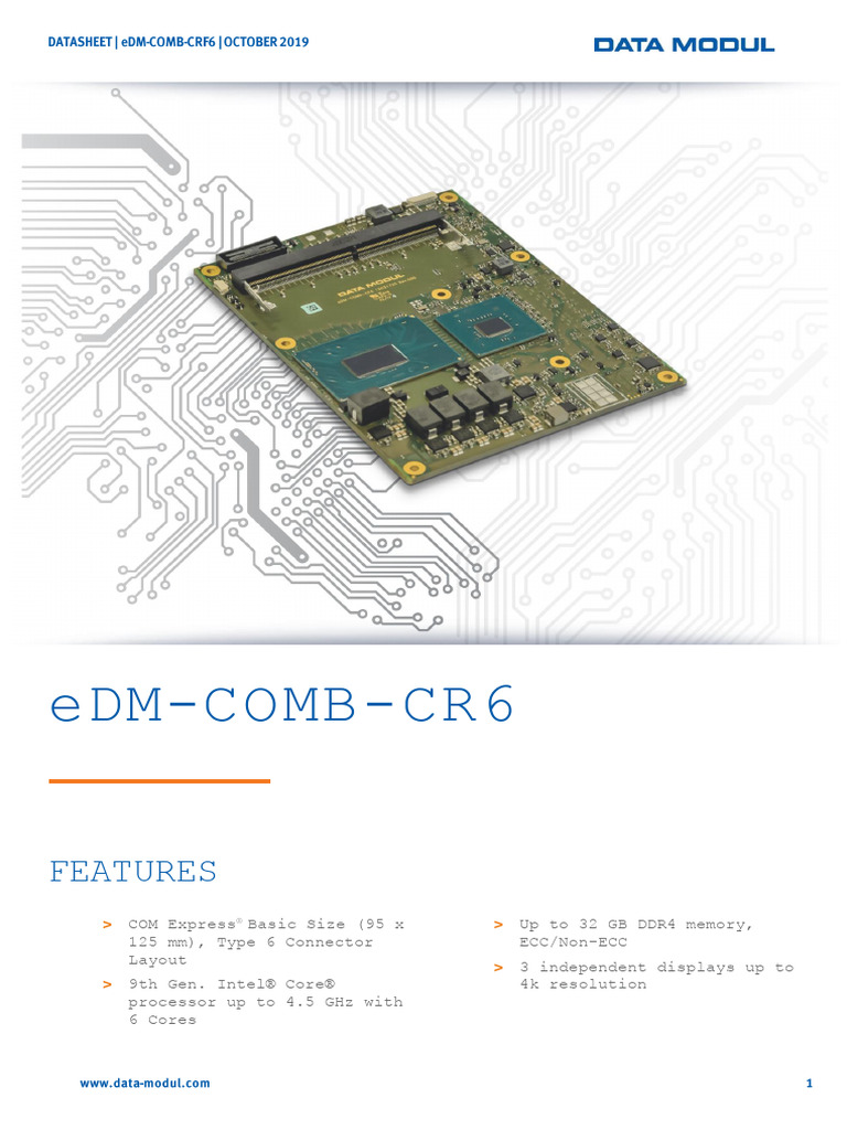 eDM COMB CR6 Specification 12044504 | PDF | X86 Architecture | Electronics