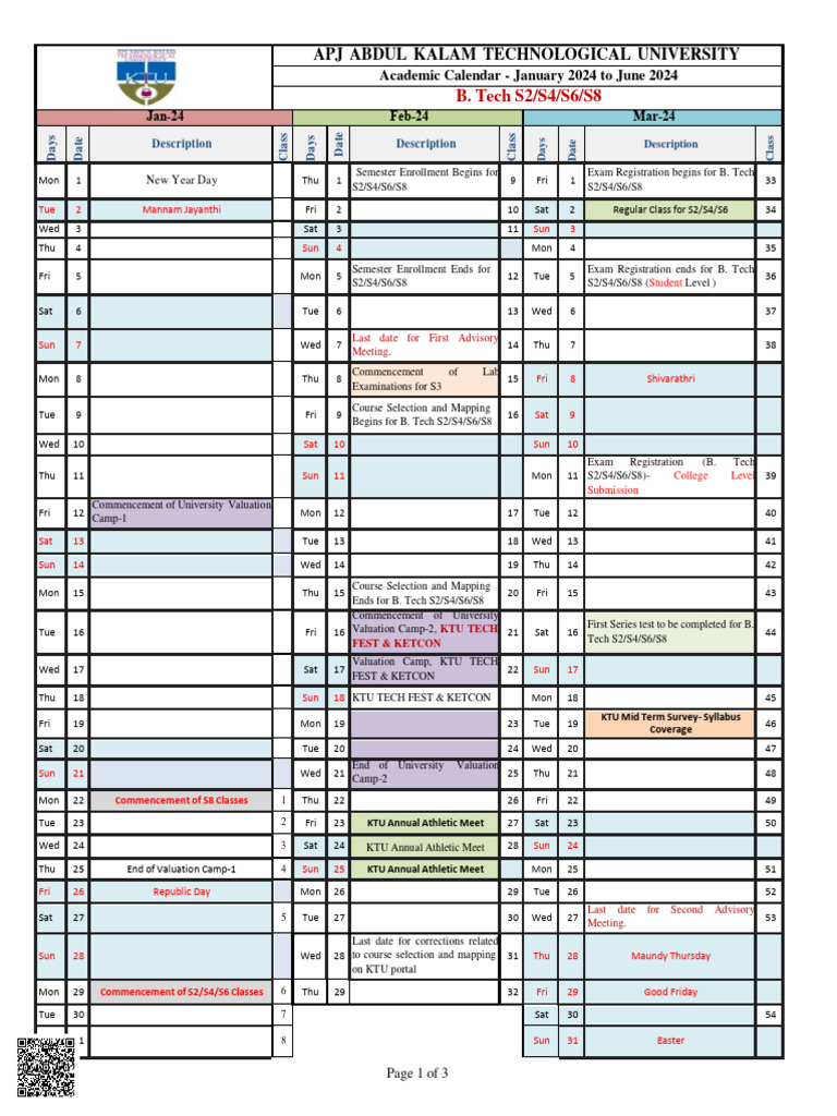 Academic Calendar-Even-23-24 Rit | PDF