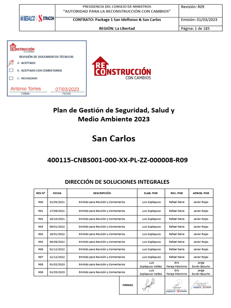 CNBS001 000 XX PL ZZ 000008 R09 Aceptado | PDF | Outsourcing | Seguridad y salud ocupacional