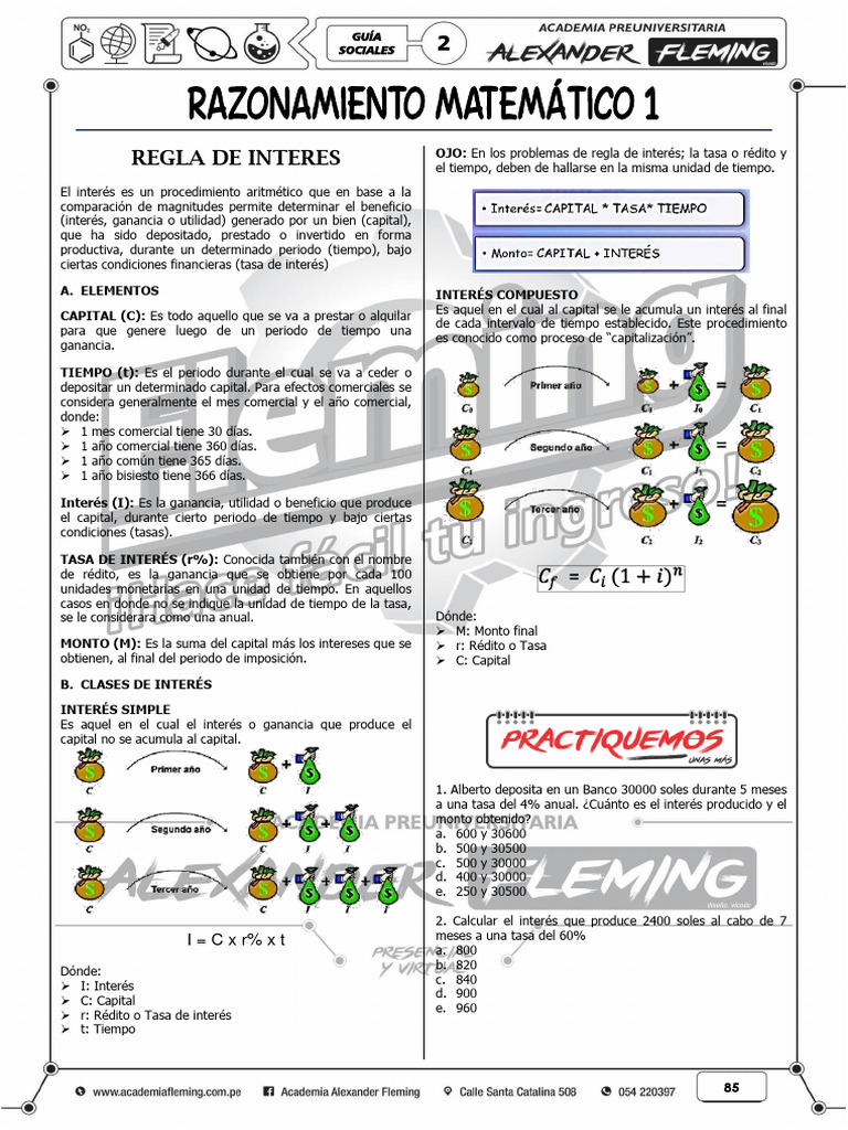 Razones Proporciones - Interes Simple y Compuesto - Magnitudes ...