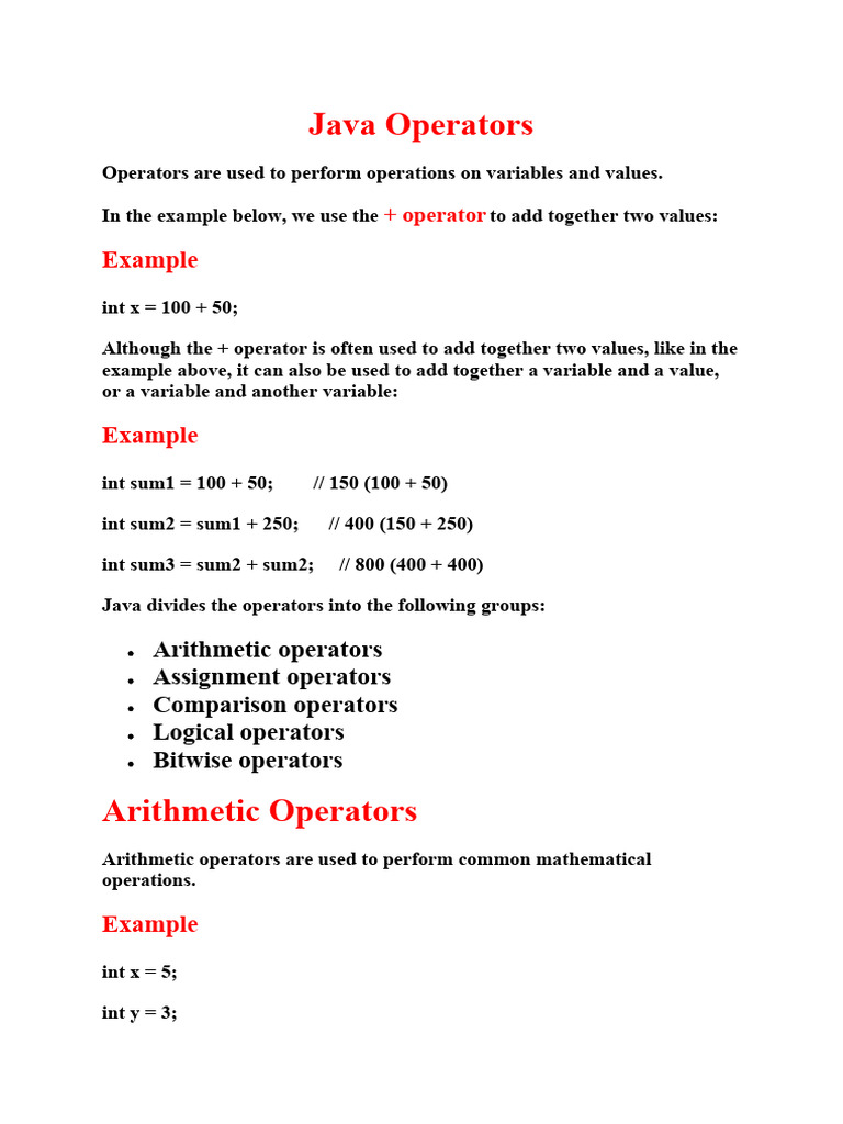 Chapter 002 (Arithmetic, Assignment, Comparison, Logical) - Operators, String Concatenation ...
