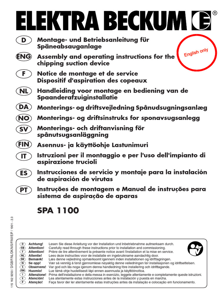 Elektra Beckum SPA 1100 | PDF