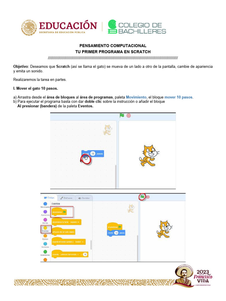 Tu Primer Programa En Scratch Pdf Scratch Lenguaje De Programación Informática