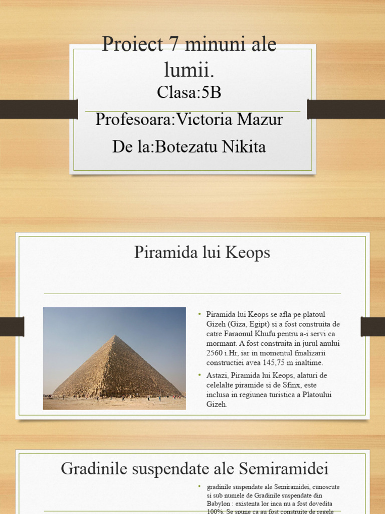 Proiect 7 Minuni Ale Lumii | PDF