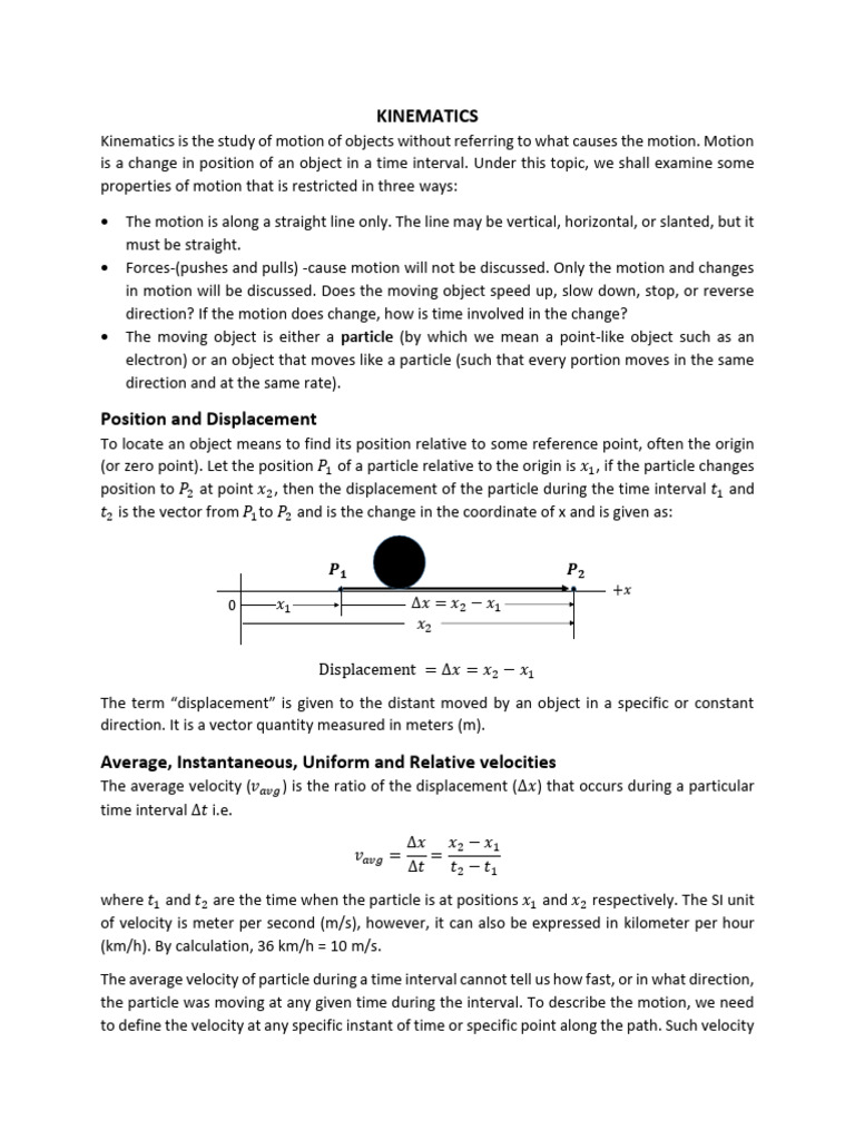 KINEMATICS | PDF