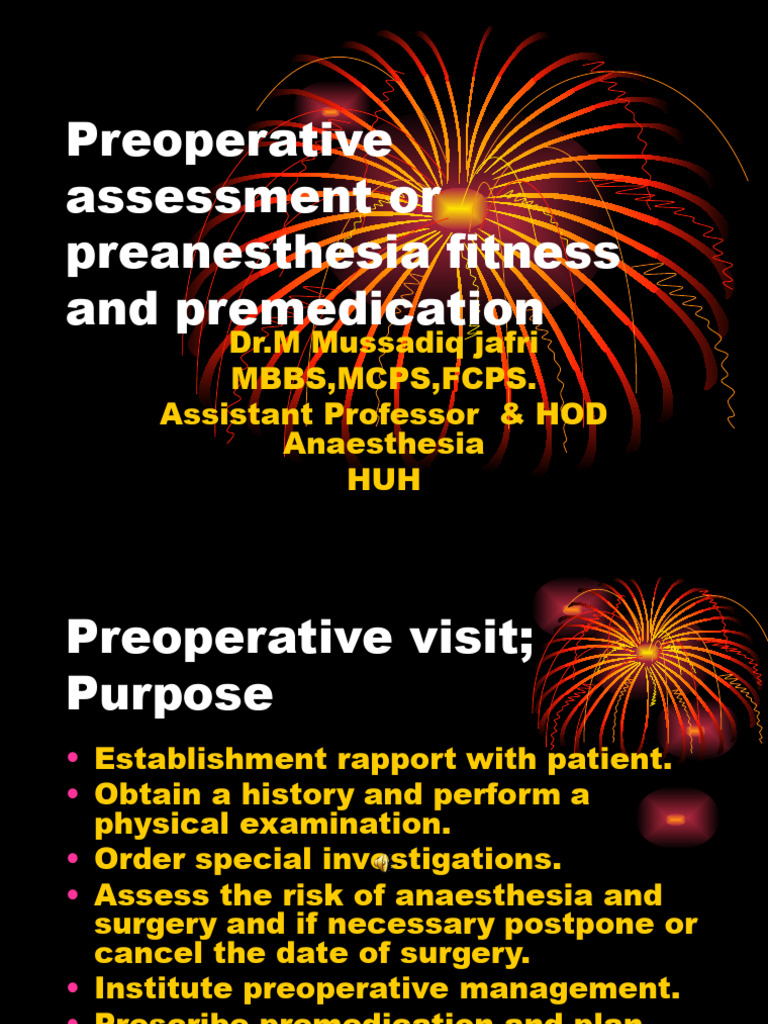 Preoperative Assessment and Premedication | PDF | Anesthesia | Surgery