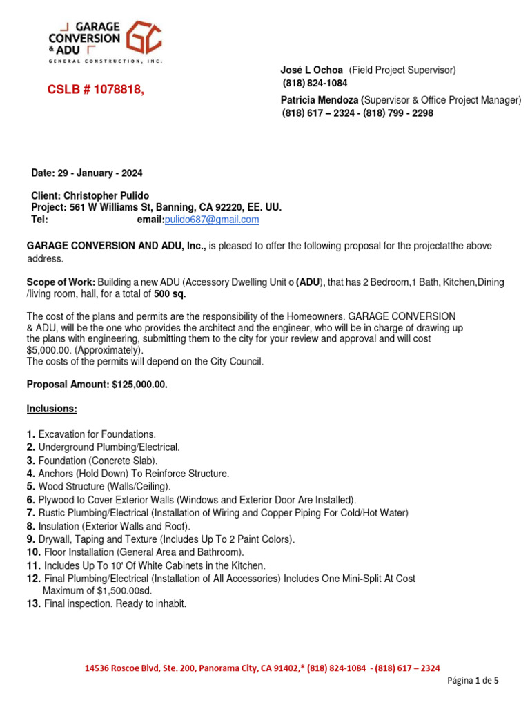 Proposal English - ADU 500 SQ Christopher Pulido | Download Free PDF ...