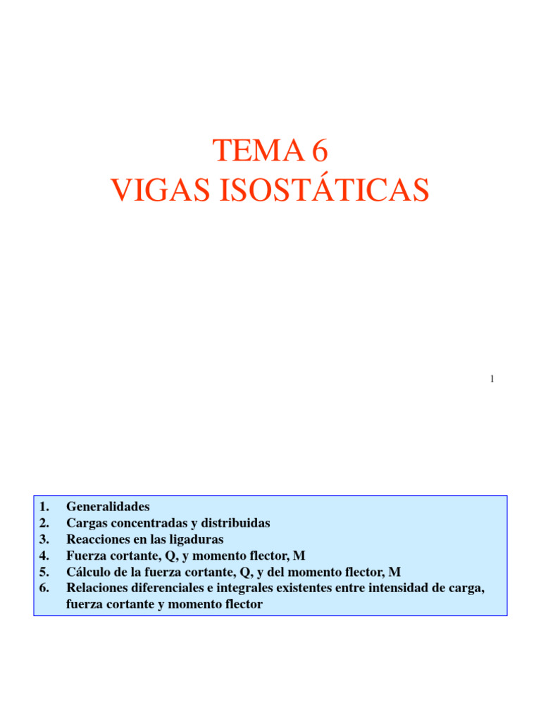 T06 Vigas Isostaticas Actualizado 2021-22 | PDF | Viga (Estructura ...