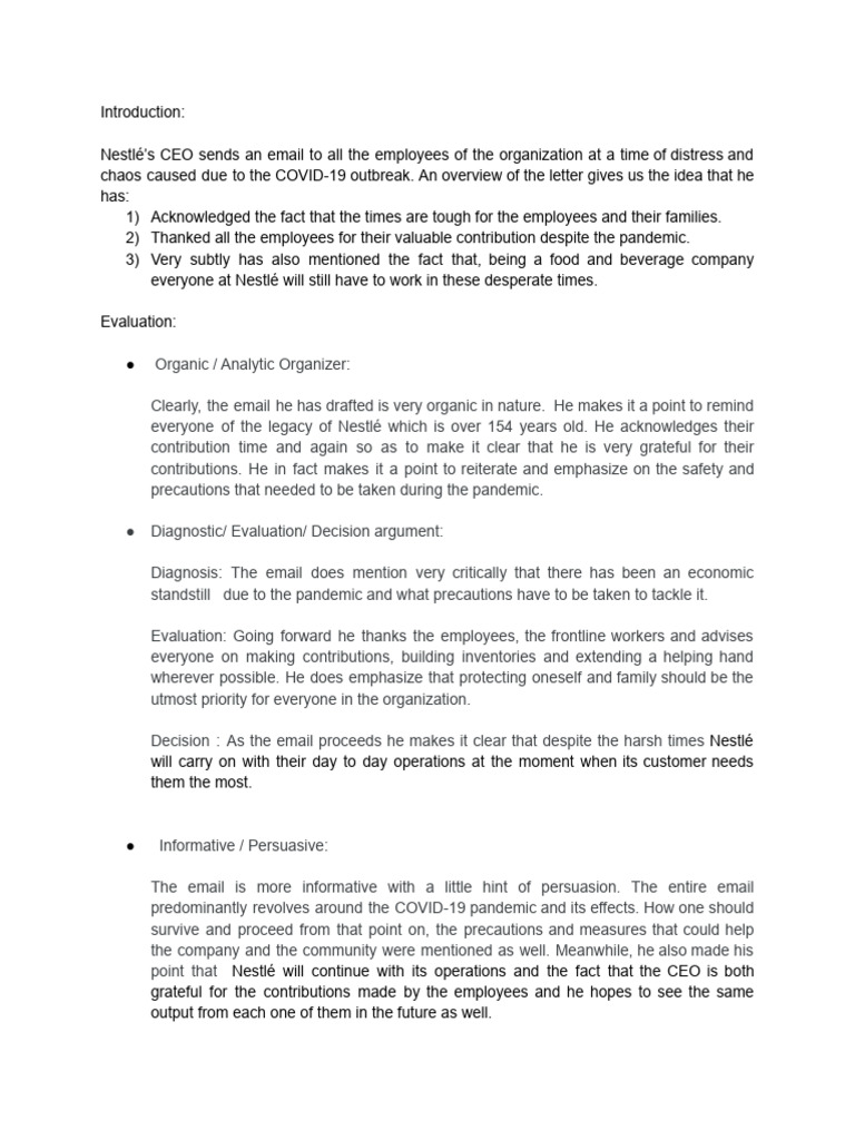 Nestlé Ceo S Message Pdf