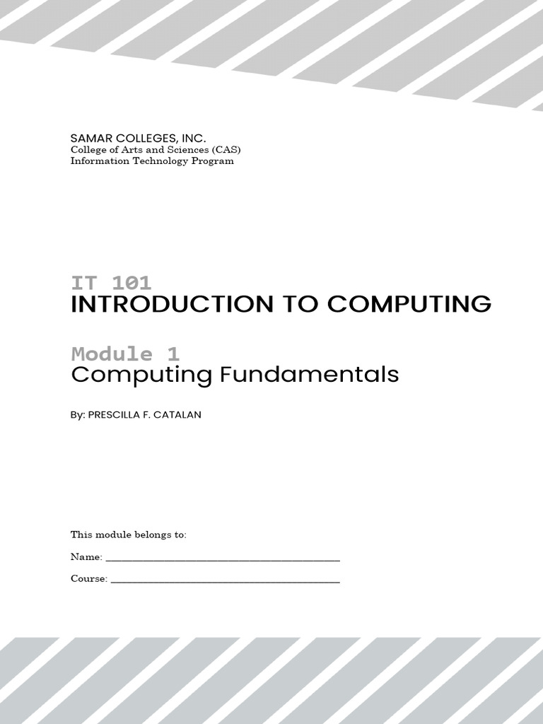 It 101 Module 1 Computing Fundamentals Pdf