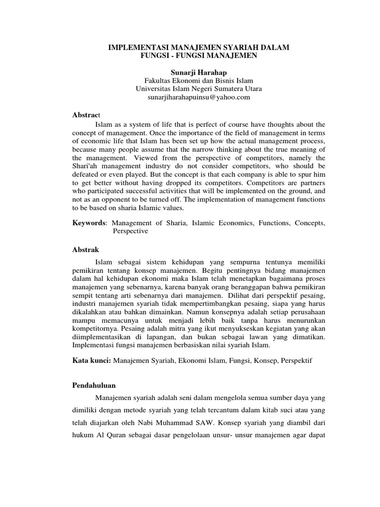 Implementasi Manajemen Syariah Dalam Fun | PDF