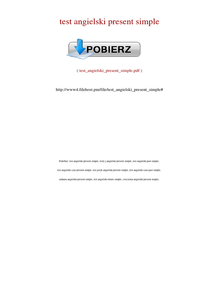 Test Angielski Present Simple | PDF