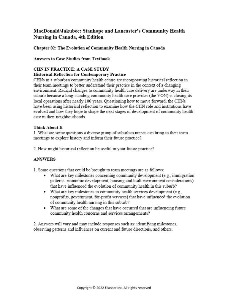 Chapter 2 Answers To Case Studies in Textbook | PDF