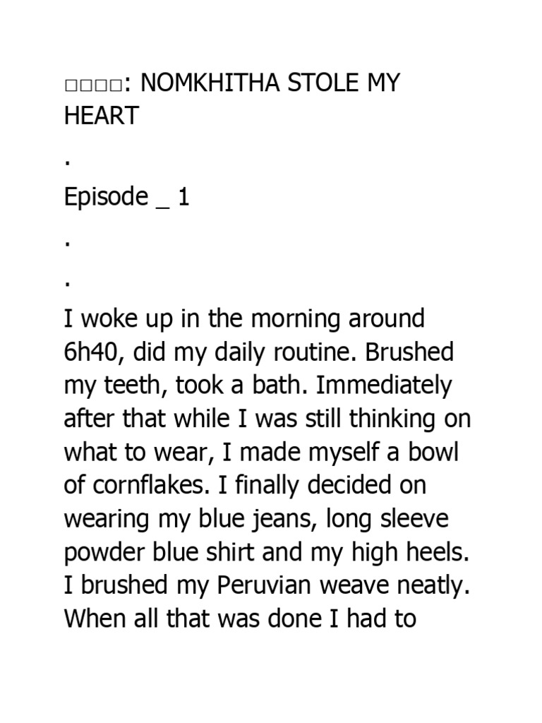 Nomkhitha Stole My Heart | PDF