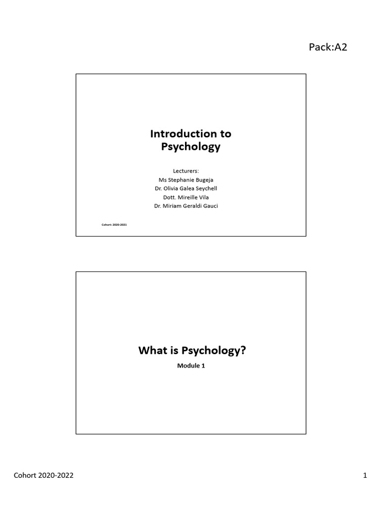 A2 Intro To Psychology 2020-2021 - Notes | PDF | Psychology | Nature ...