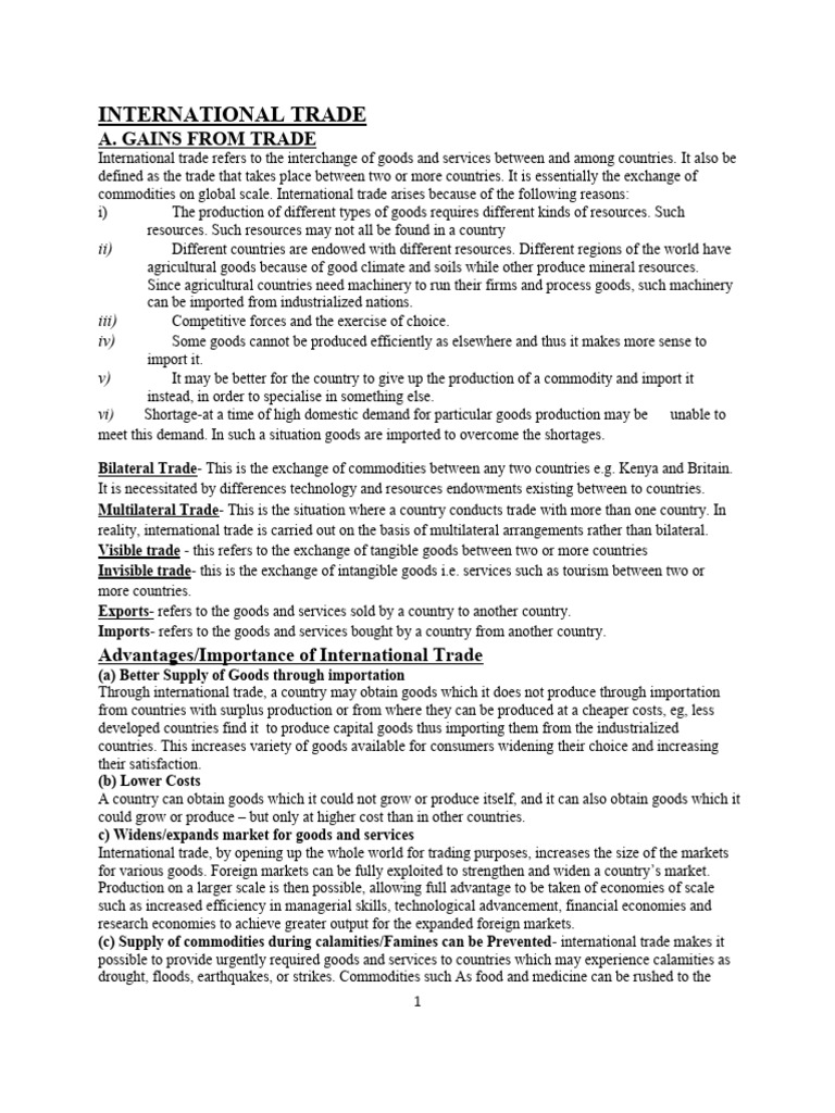 Final International Trade | PDF | Balance Of Payments | Tariff