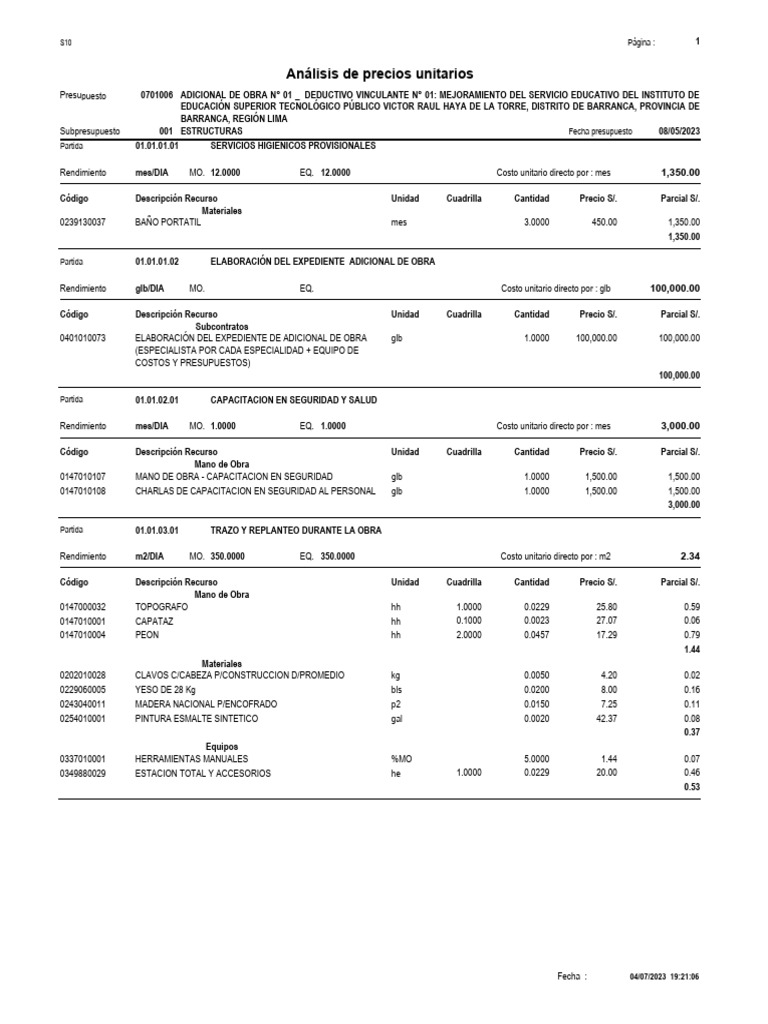 Apu Estructuras | PDF