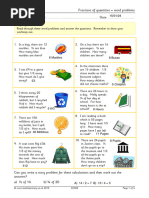 Class 6 Fractions Word Problems | PDF