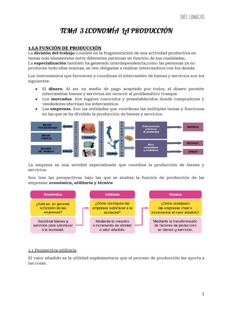 Tema 3 Economía 1a | PDF