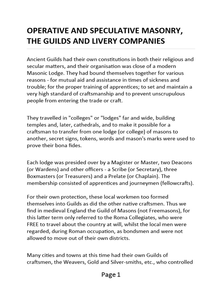 Operative and Speculative Masonry v2 | PDF