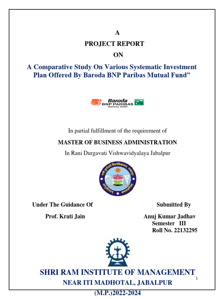 Project Report File | PDF | Investment Fund | Investing