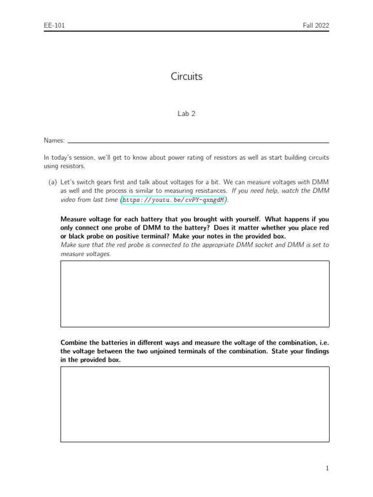 Lab 2-1b Circuits | PDF | Teaching Methods & Materials | Technology & Engineering