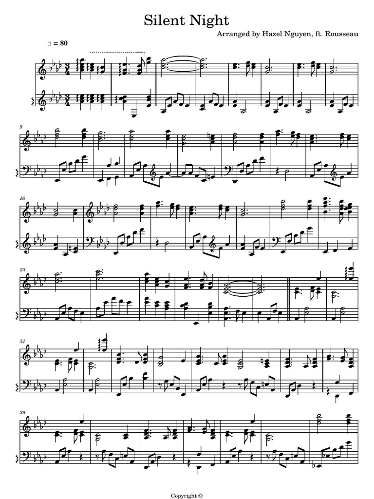 Piano SILENT NIGHT Arrangement in Romantic Style | PDF