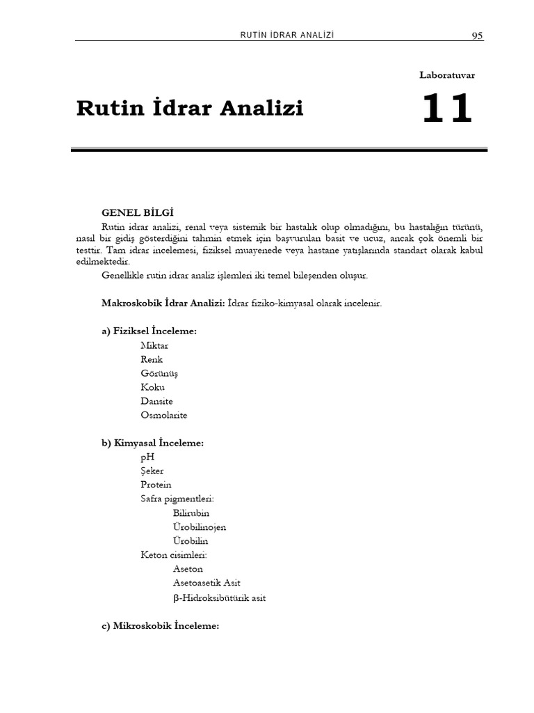 (ESKİ) BİK LAB 3 İdrar Analizi | PDF