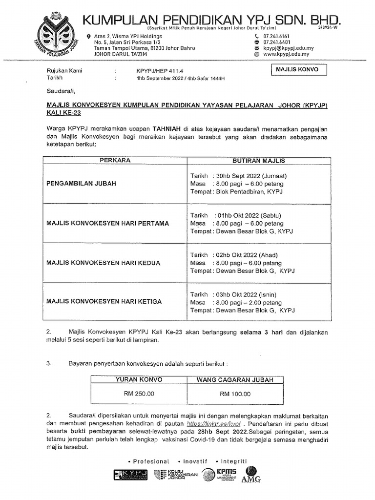 Surat Jemputan Konvo | PDF