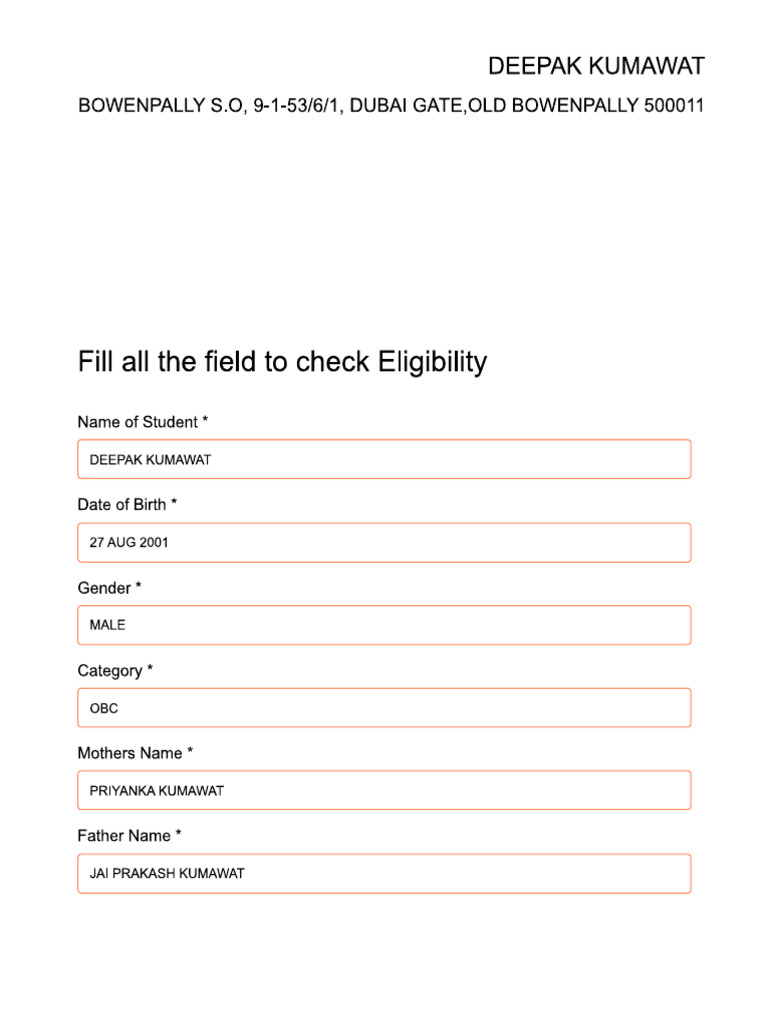 Deepak Skill India TSRTC Application Form | PDF