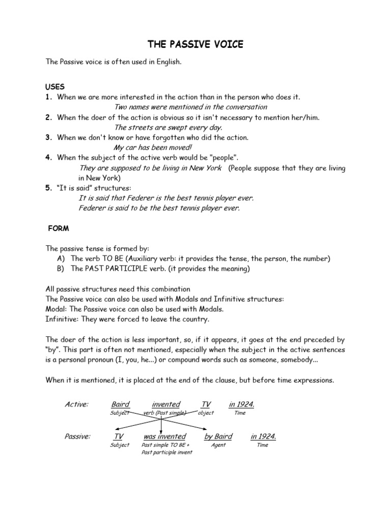 Passive Voice | PDF | Verb | Perfect (Grammar)