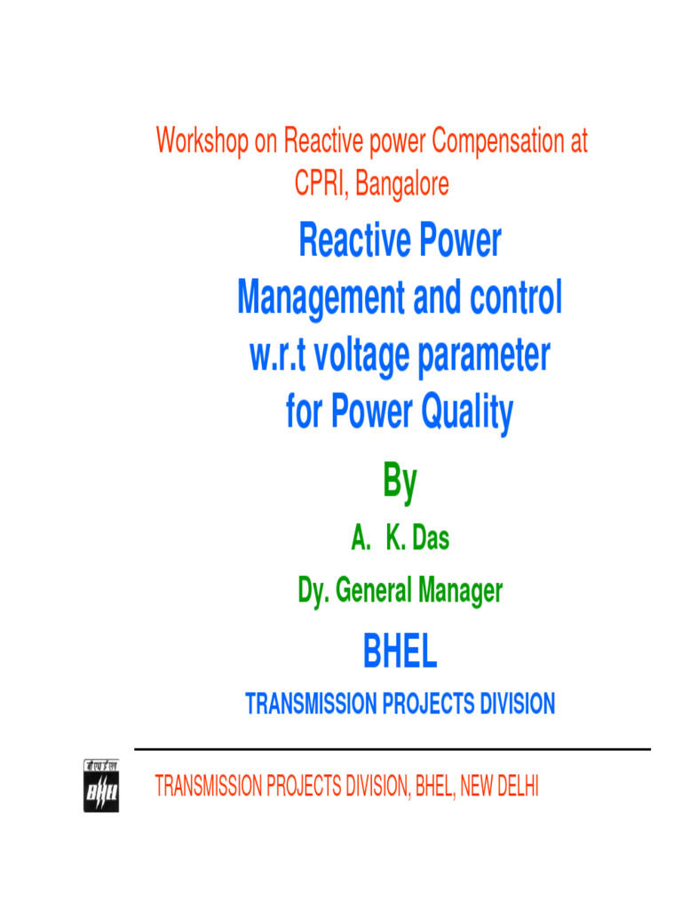 Reactive Power Compensation in Power Transmission & Distribution System ...