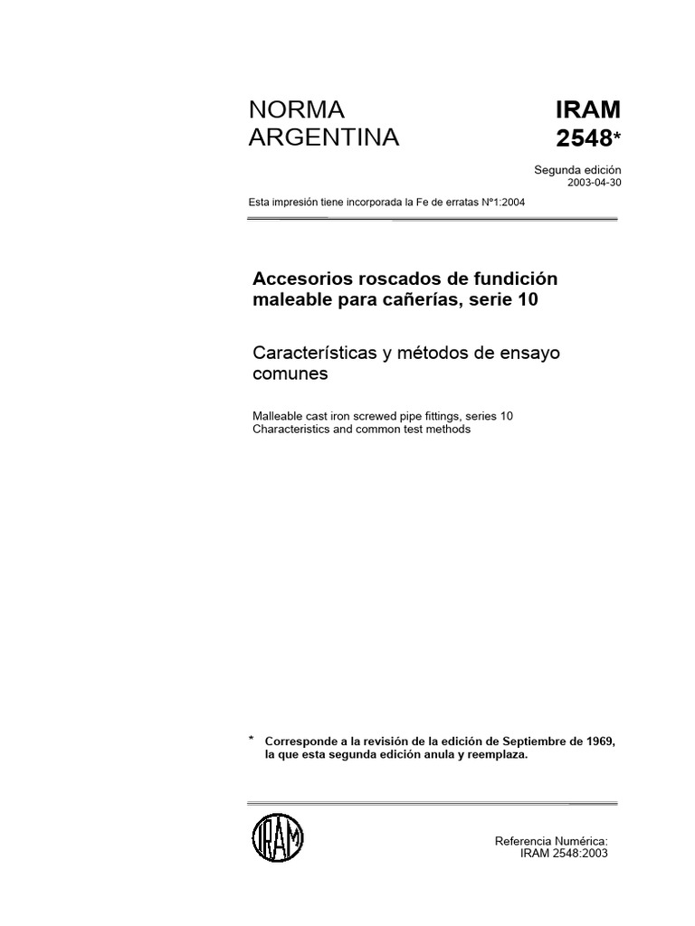 Norma Argentina: Iram 2548 | PDF
