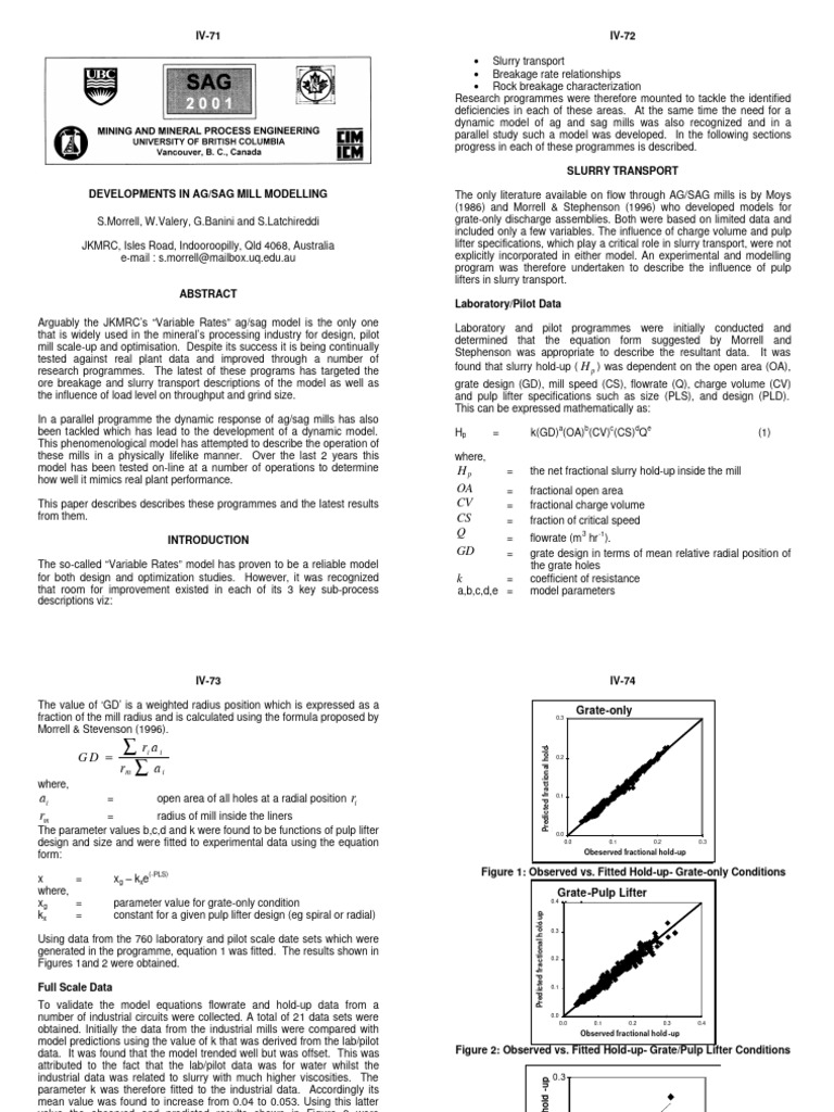 Developments in AG SAG Mill Modelling | PDF | Mill (Grinding)