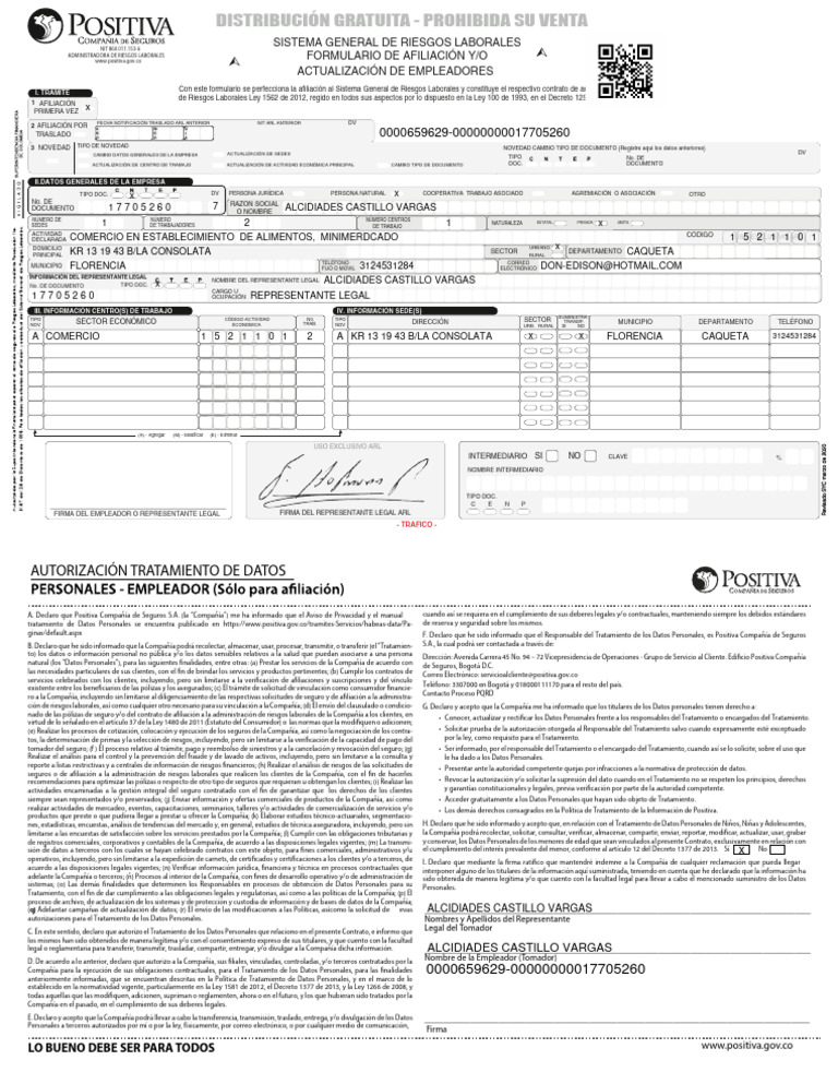 Formulario | PDF | Seguro | Póliza de seguros