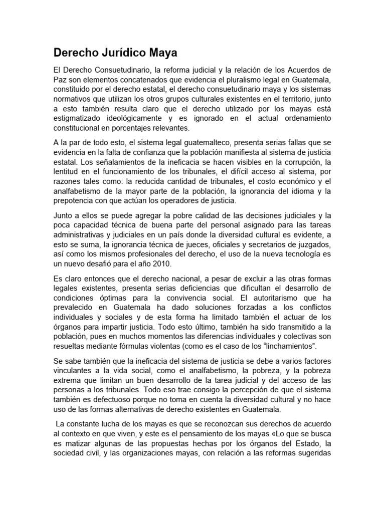 Derecho Jurídico Maya | PDF