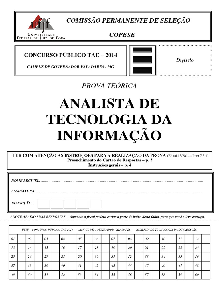 Analista de Tecnologia Da Informação GV Prova e Gabarito | PDF | Governança
