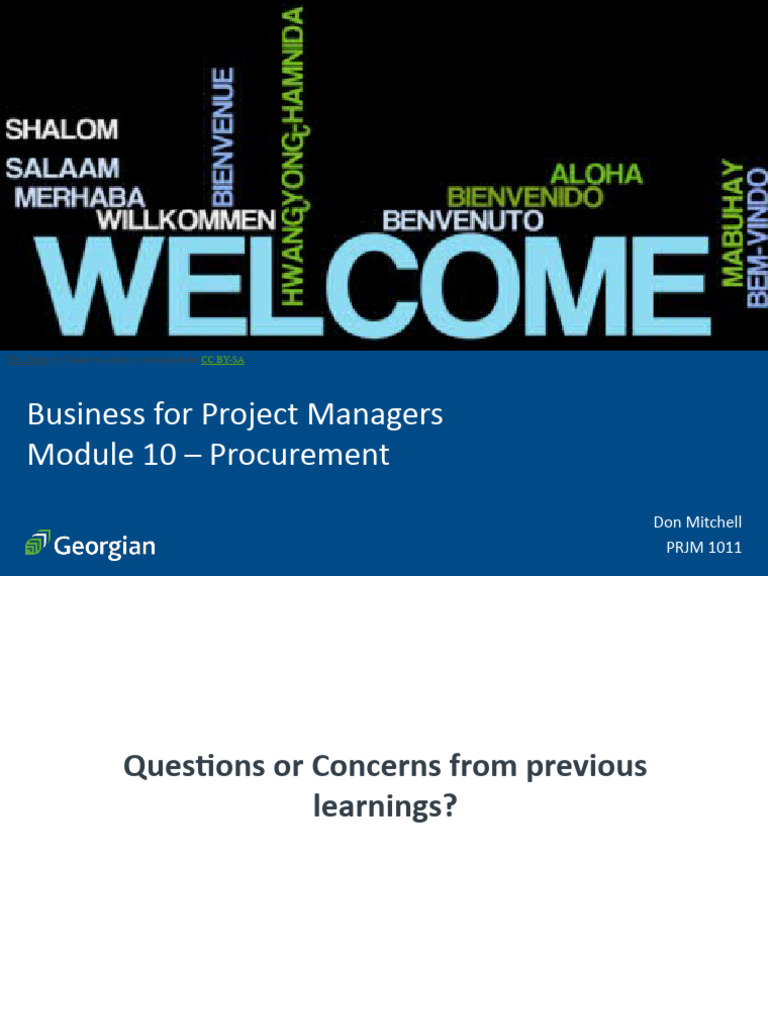 PRJM 1011 Module 10 202005 | PDF | Procurement | General Contractor