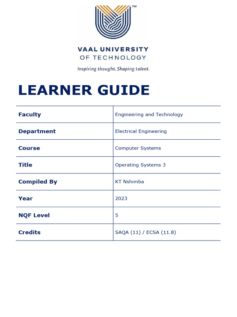 Operating Systems 3 Learner Guide | PDF | Cloud Computing | Microsoft Azure