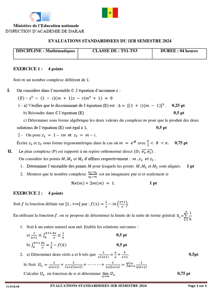 Sujet 1 TS1 VALIDE | PDF