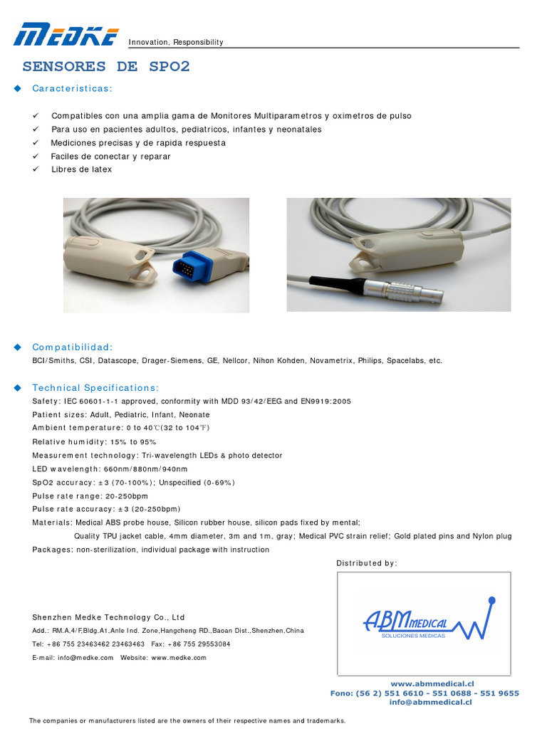 Catalogo Sensores de Spo2 | PDF