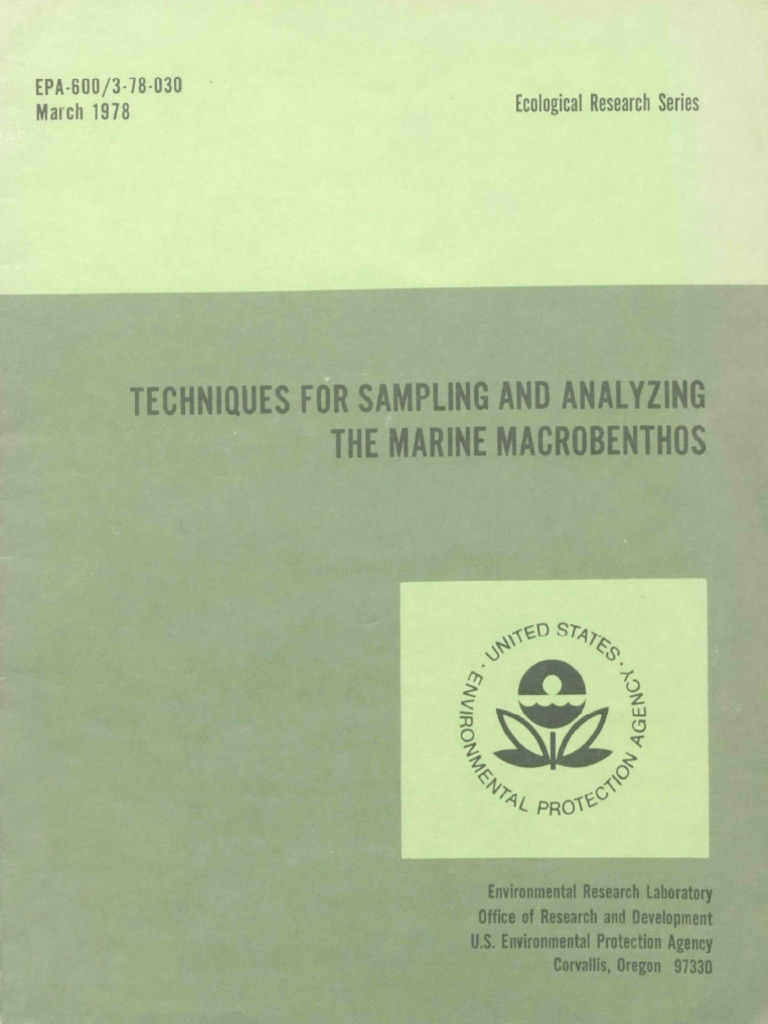 Techniques For Sampling and Analizing The Marine Macrobenthos | PDF