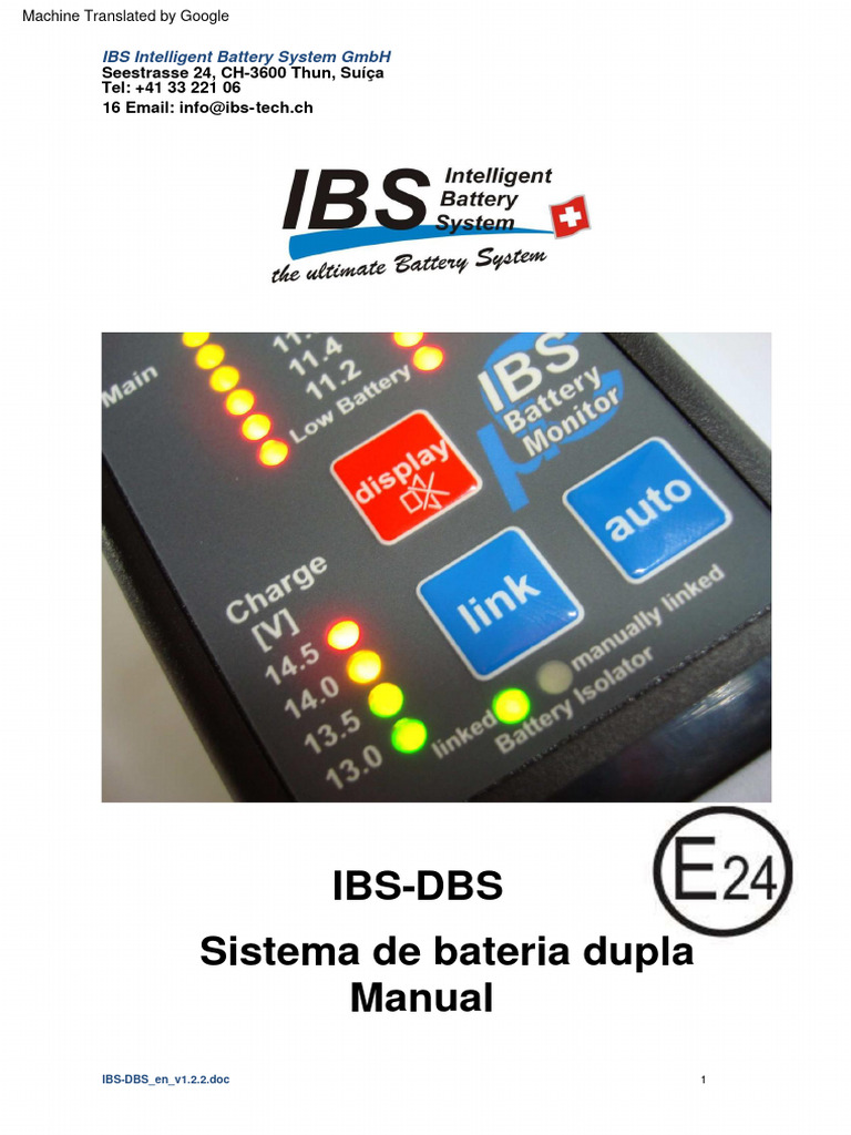 Manual do Sistema de Bateria Dupla IBS-DBS | PDF | Casa e Jardim | Computadores
