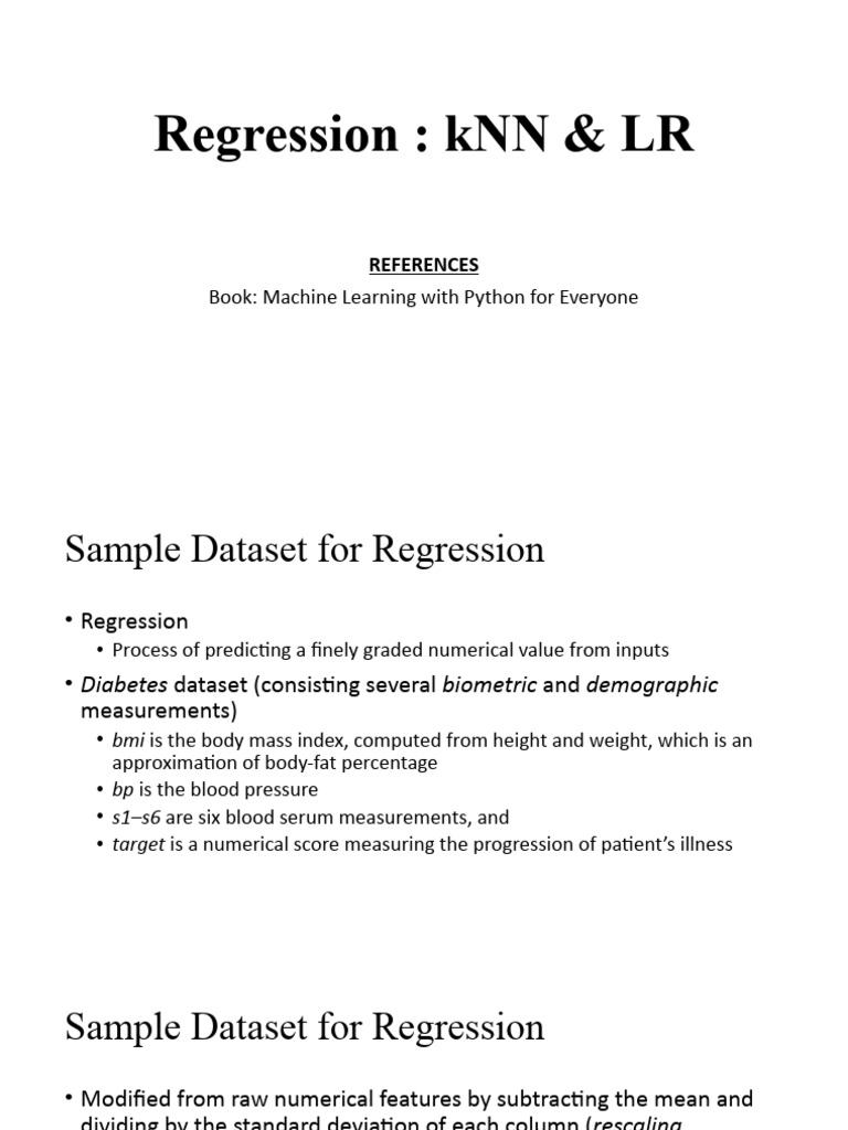 ML2 - Regression - KNN & LR | PDF