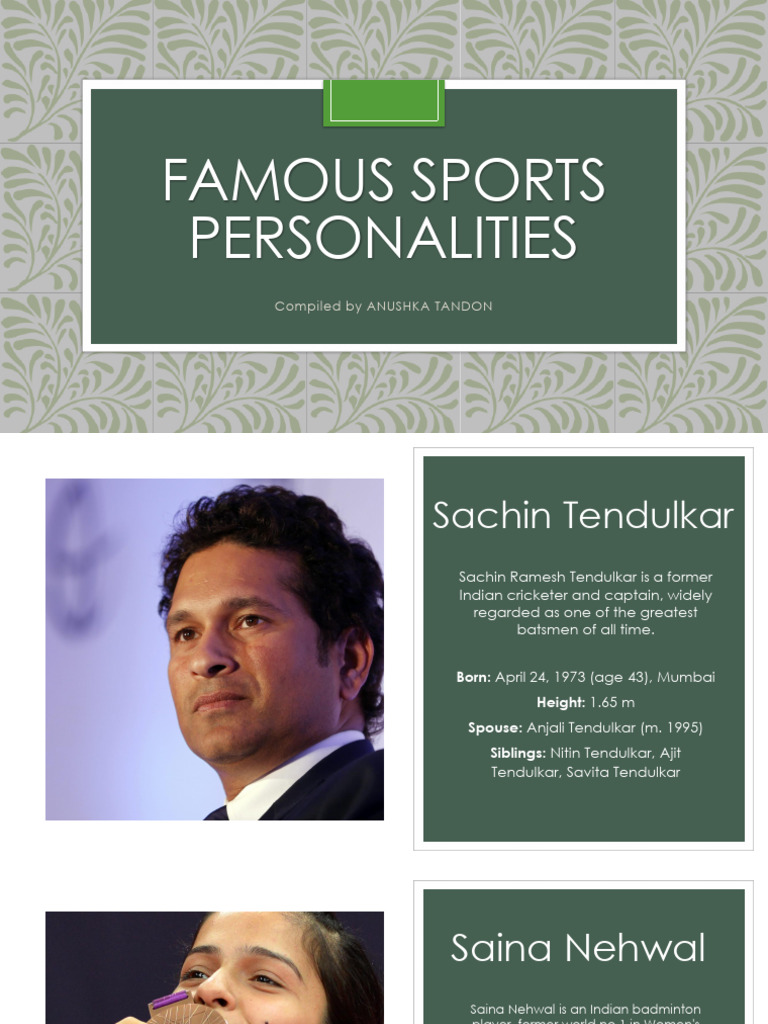 Famous Sports Personalities1 | PDF | Sports | Cricket